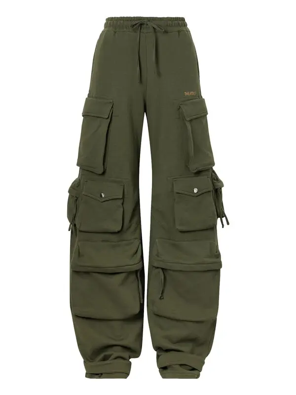 Attico Cotton Cargo Pants - Green