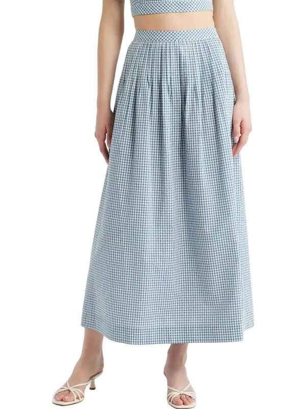 Hill House Home The Check Maxi Skirt - Teal Gingham