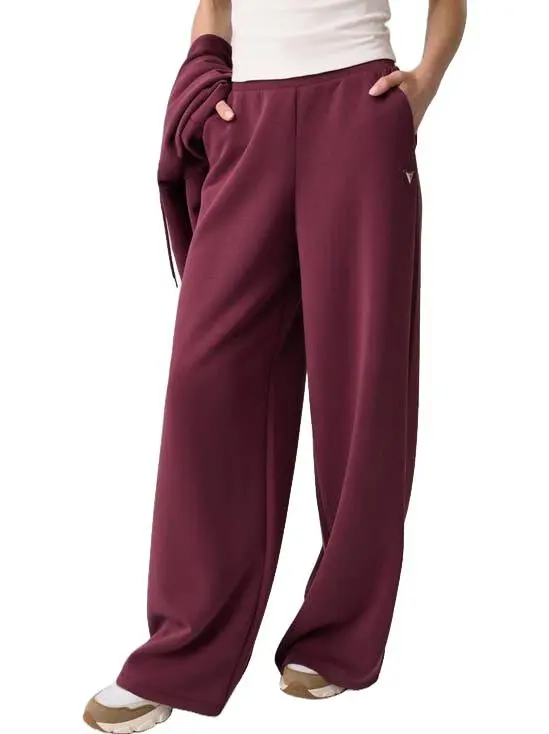 Guess Olympe Wide Leg Pants - Dark Red