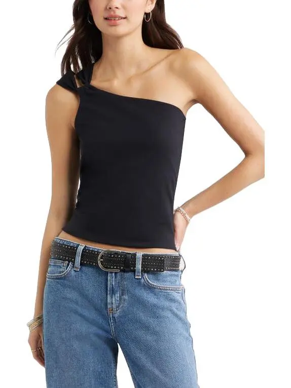 Bp. Stretch Cotton One-shoulder Tank - Black