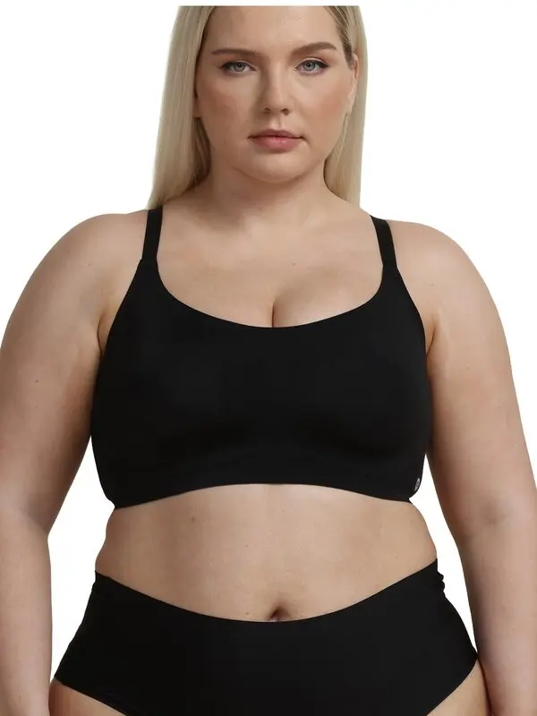 Comfelie Seamless Pullover Bra With Cross-back Design - Black