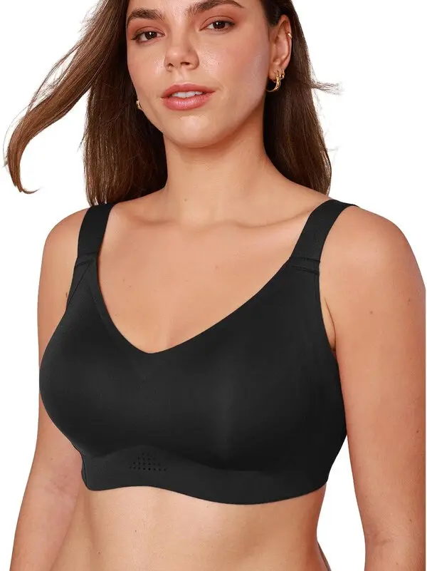 Comfelie Invisible Powerband Wireless Supportive Bra - Black