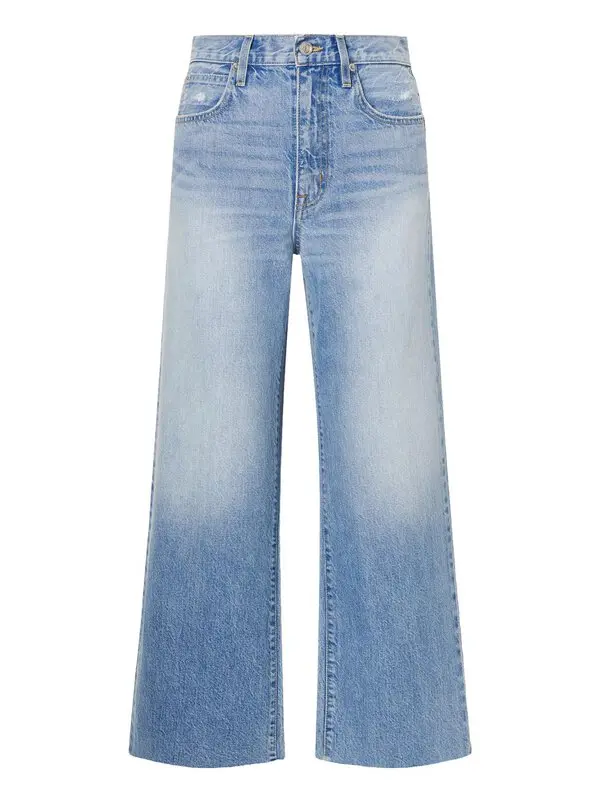 SLVRLAKE Grace Cropped High-rise Wide-leg Jeans - Blue