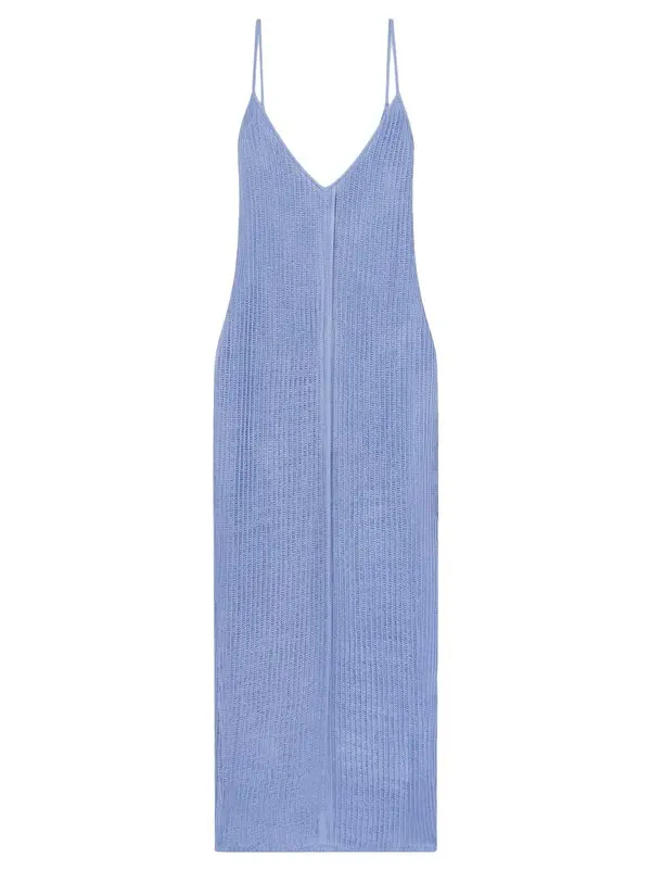 HAIGHT. Luna Open-knit Midi Dress - Blue