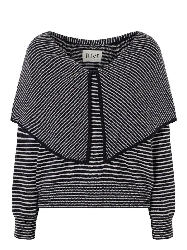 Tove Maia Tiered Striped Cashmere Sweater - Multi