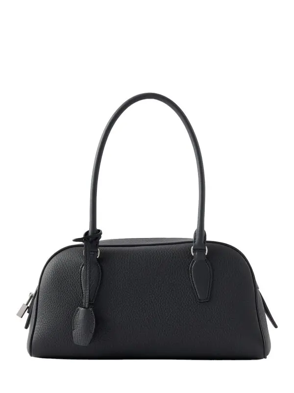 THE ROW India Small Textured Leather Tote - Black