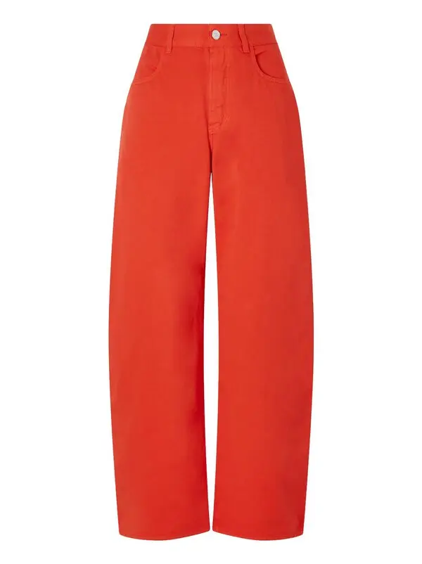 Alaïa Mid-rise Wide-leg Jeans - Red