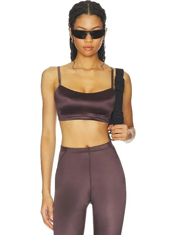 NIKESKIMS Shine Scoop Cami Bra In Brown - Phoenix
