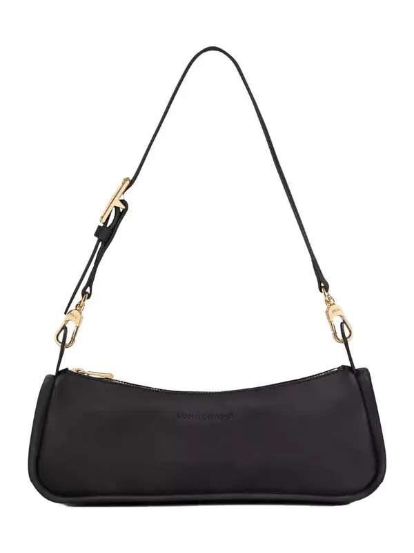 Longchamp Looong Small Shoulder Bag In Cowhide Leather - Black