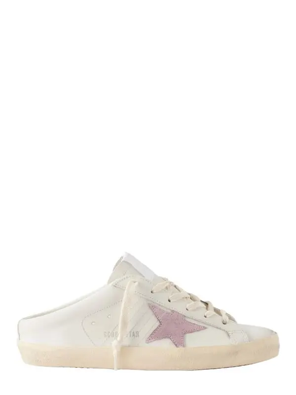 GOLDEN GOOSE Super-star Sabot Distressed Leather Slip-on Sneakers - Neutrals