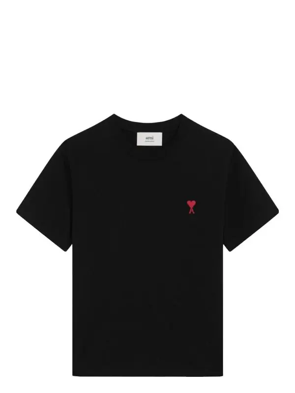 AMI Paris De Coeur Cotton T-shirt - Black