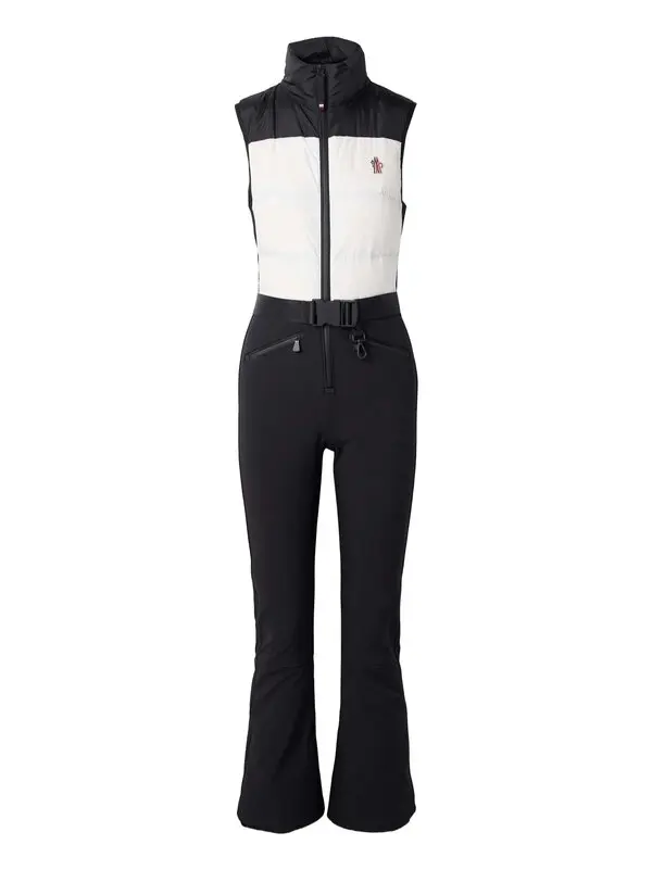 Moncler Sleeveless Ski Suit With Zip Cuffs - Black