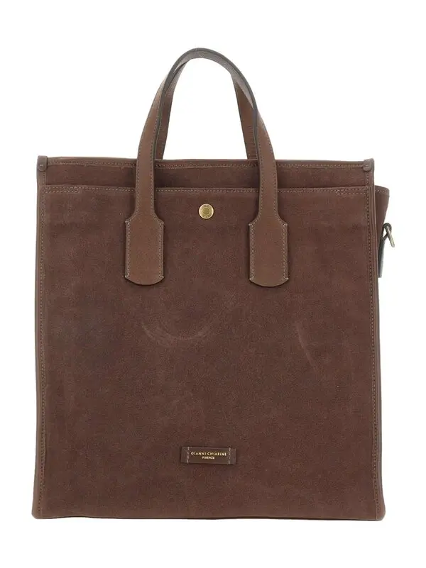 GIANNI CHIARINI Berlino Suede Tote Bag - Brown