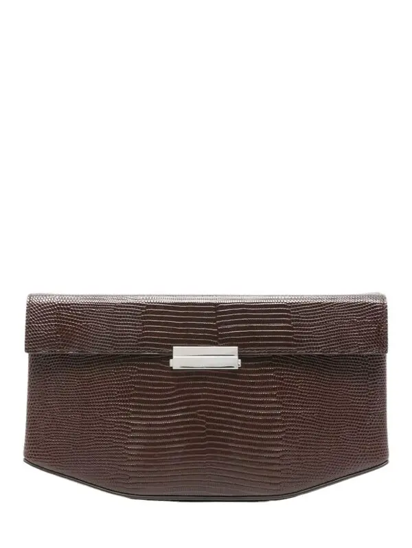 TOTEME Lizard-effect Leather Shoulder Bag - Brown