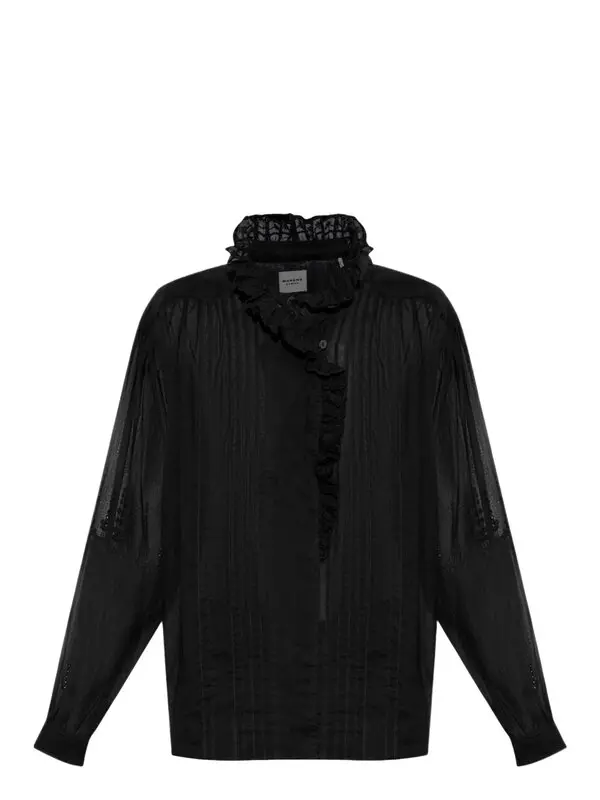 Isabel Marant Étoile Ruffled Sheer Top - Black