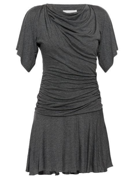 Isabel Marant Étoile Raima Ruched Mini Dress With Draped Neckline - Grey
