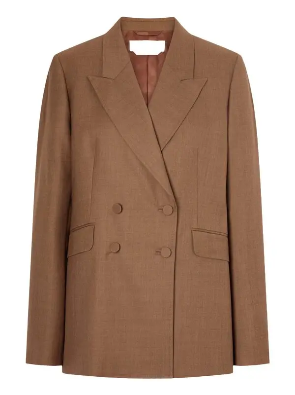 Gabriela Hearst Double Breasted Suit Jacket - Brown