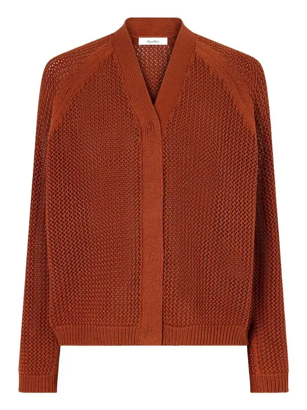 Max Mara Open-knit Silk-blend Cardigan - Red