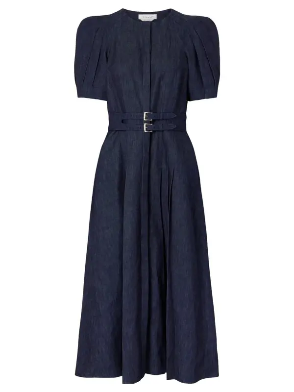 Gabriela Hearst Patricia Belted Midi Dress - Blue