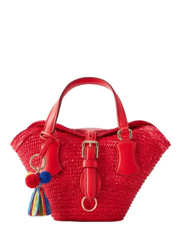 Dolce & Gabbana Coffa Capri Mini Raffia Shoulder Bag - Red