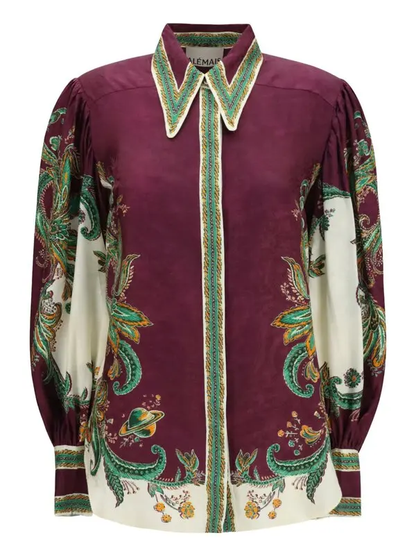 ALEMAIS Botanical Print Shirt - Red