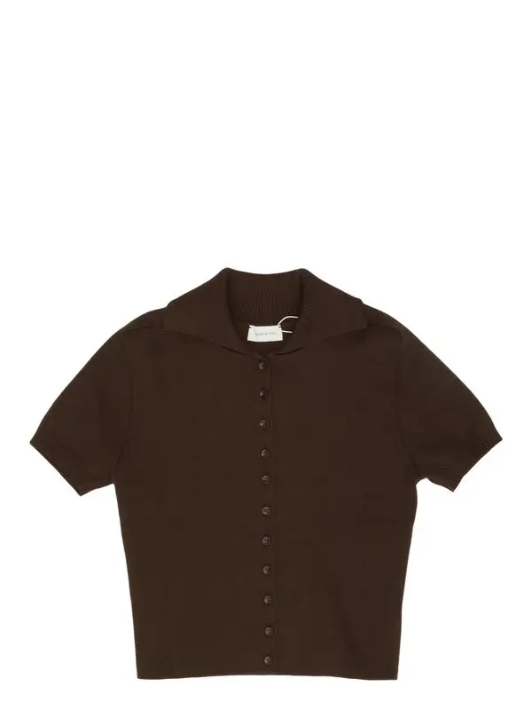 Magda Butrym Short-sleeved Knitted Cardigan - Black