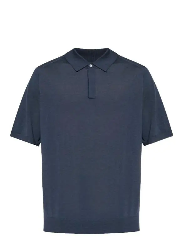 Paul Smith Fine Knit Polo Knitted Top - Blue