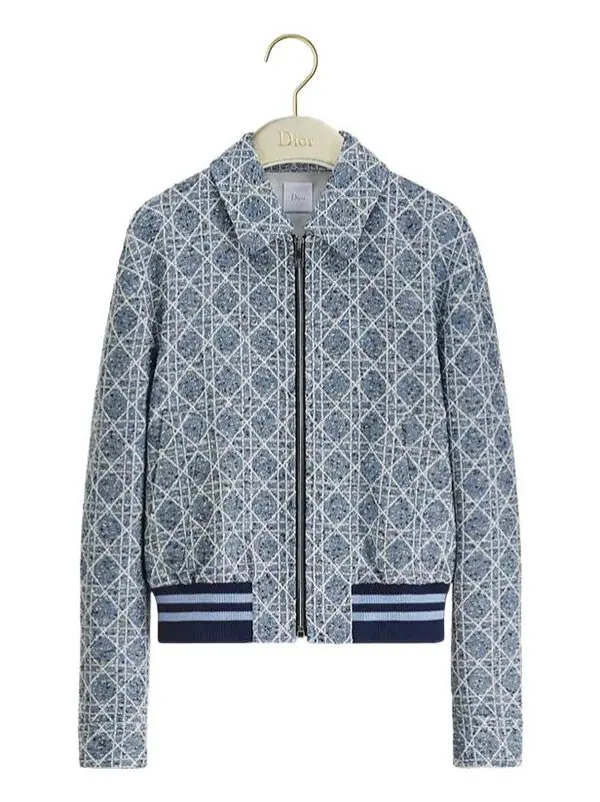 Dior Zipped Macrocannage Jacket - Gray
