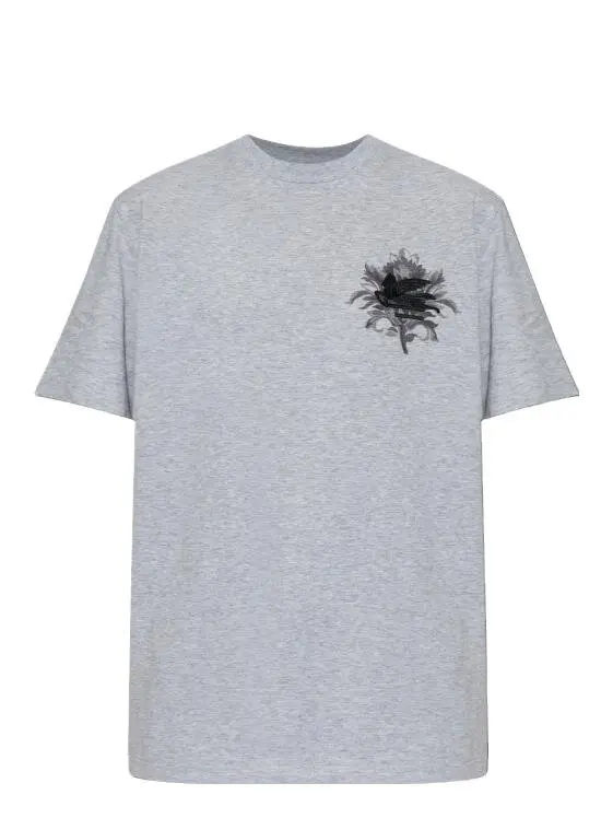 Etro Short-sleeved T-shirt With Embroidered Detail - Gray