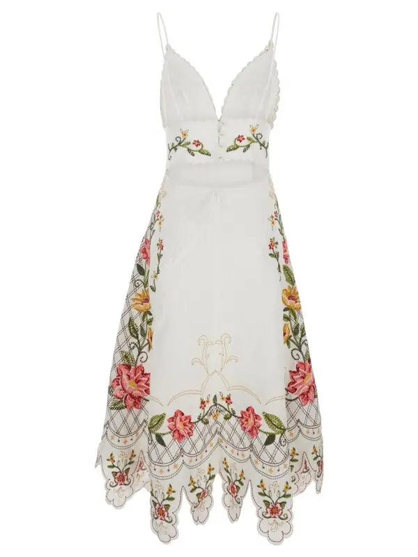 Farm Rio Embroidered Spaghetti-strap Dress - No