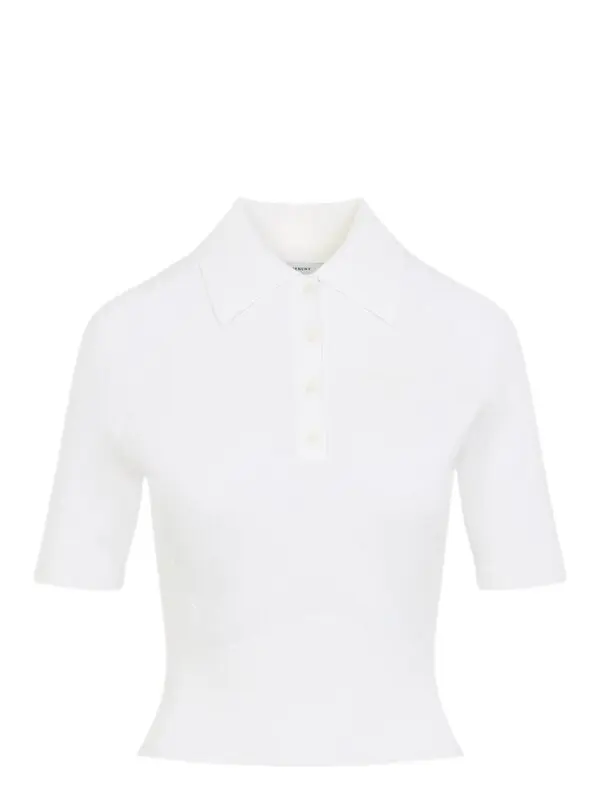Givenchy Collared Short-sleeve Knit Polo Shirt - Ivory White