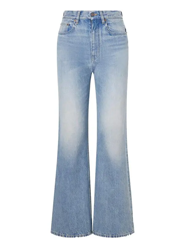 Chloé Flamingo Embroidered Jeans - Blue