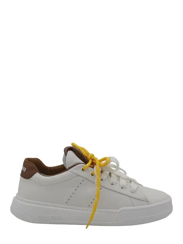 Miu Miu Lace-up Perforated Casual Sneakers - Gray