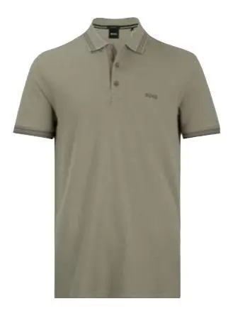 Hugo Boss Logo Embroidered Short-sleeved Polo Shirt - Gray