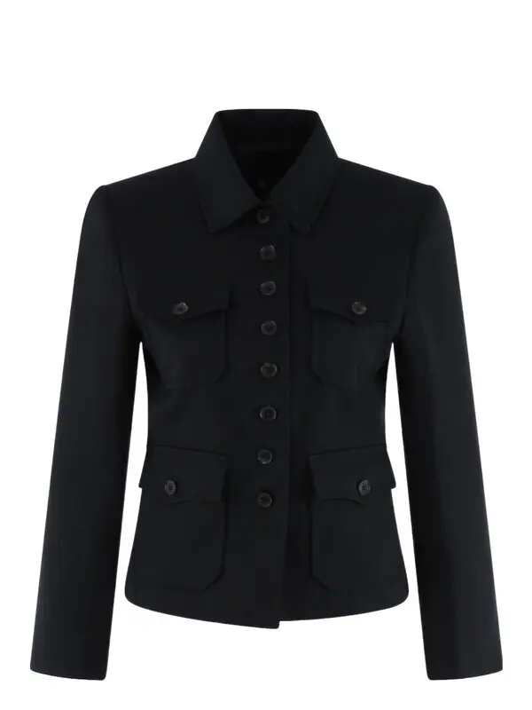 NILI LOTAN Buttoned Utility Jacket - Black