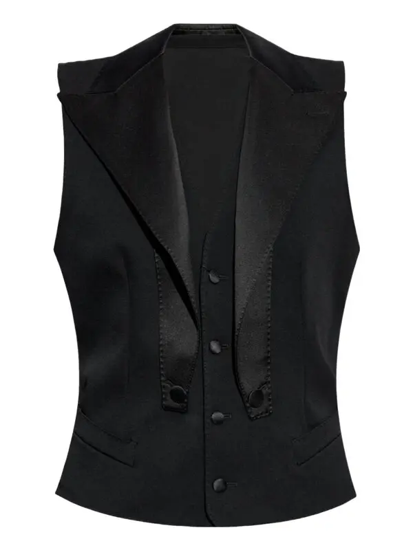 Dolce & Gabbana Sleeveless V-neck Gilet - Black