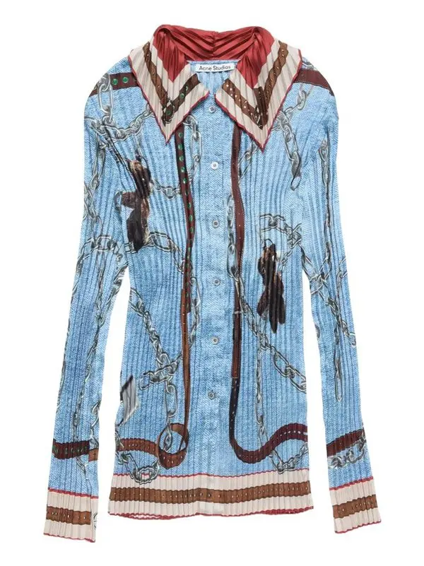 Acne Studios Pleated Button-up Shirt - Blue