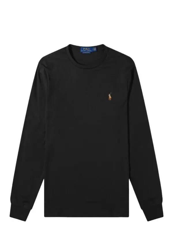 Polo Ralph Lauren Logo Embroidered Long-sleeved Top - Black