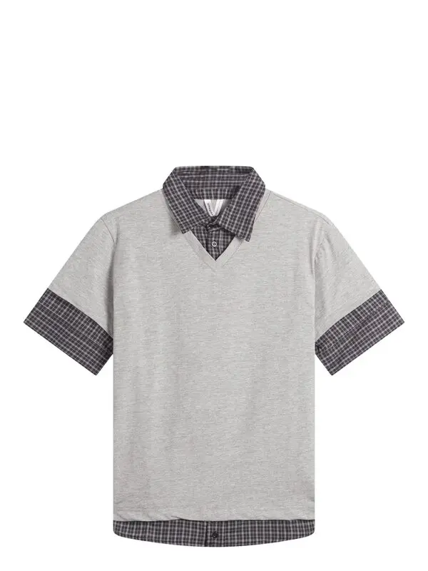 Gimaguas Mauri Polo Top With Layered Design - Grey