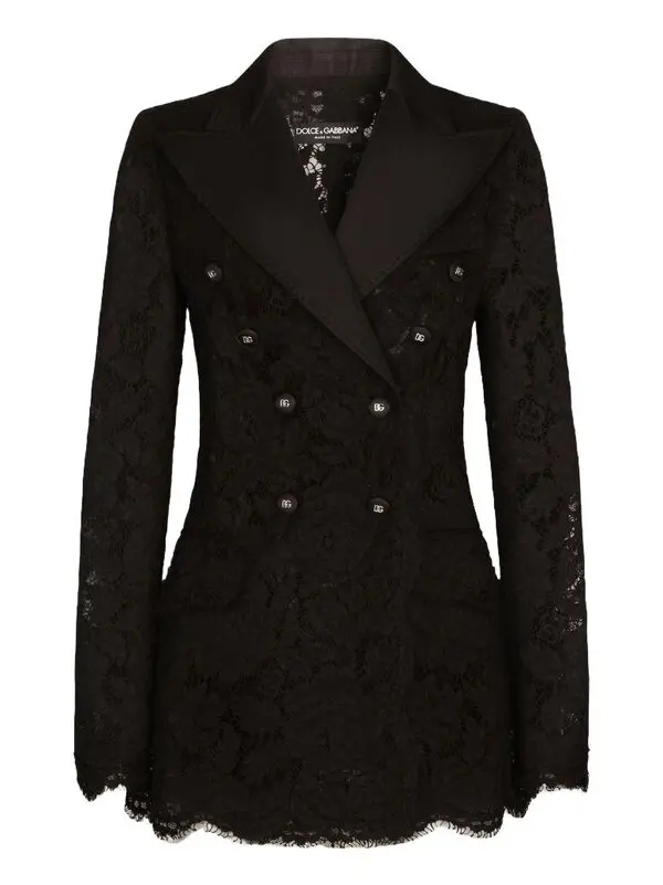 Dolce & Gabbana Double-breasted Lace Blazer - Black