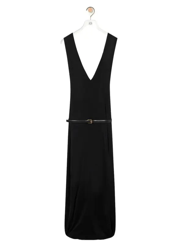 Loewe Draped V-neck Maxi Dress - Black