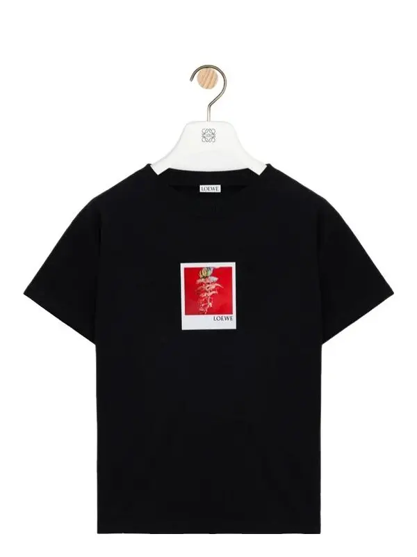 Loewe Crew Neck T-shirt With Logo Detail - Black