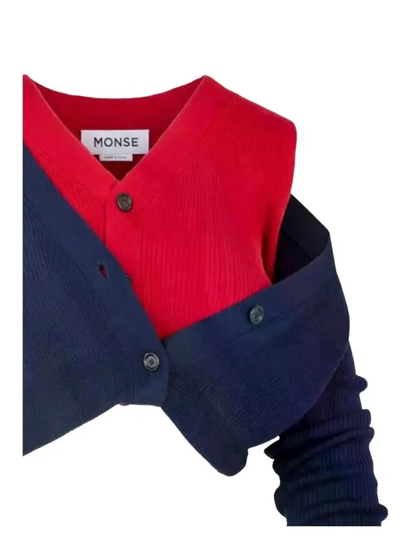 Monse Layered-effect Ribbed Knit Cardigan - Blue