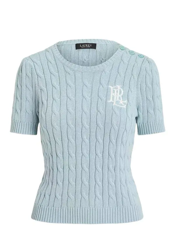 Ralph Lauren Cable-knit Short-sleeve Sweater - Blue