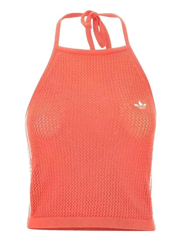 Adidas Crochet Knit Halterneck Top - Red