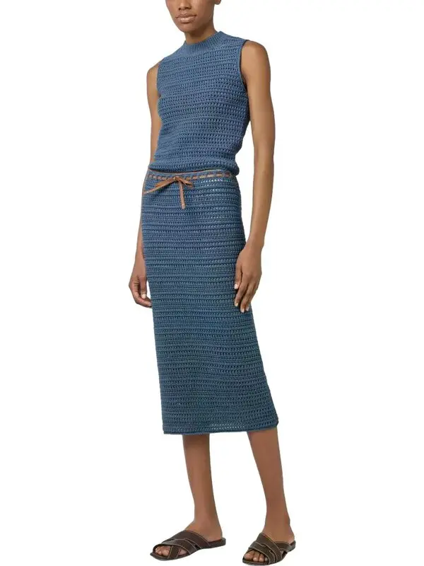 TOD'S Crochet Knit Skirt - Blue