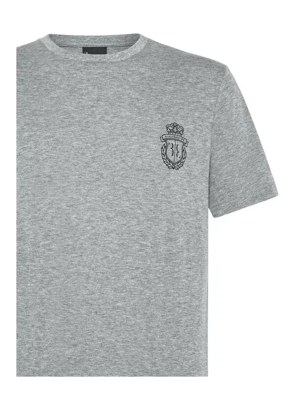 BILLIONAIRE Logo-embroidered Crew-neck T-shirt - Grey