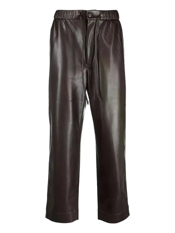 Nanushka Jain Faux-leather Trousers - Brown