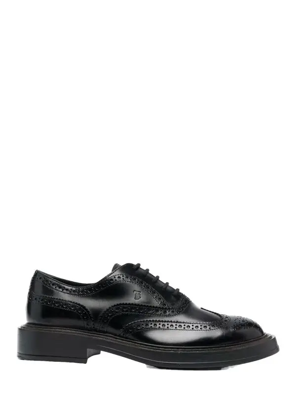 TOD'S Calf Leather Oxford Shoes - Black