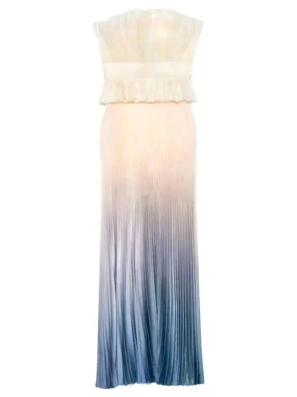 L'IDEE Masquerade Pleated Maxi Dress - Neutrals